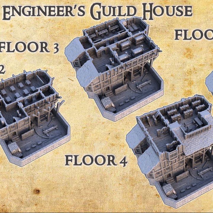 3D Printable Engineer Guild House - Tabletop Terrain - 28 MM by MiniatureLand